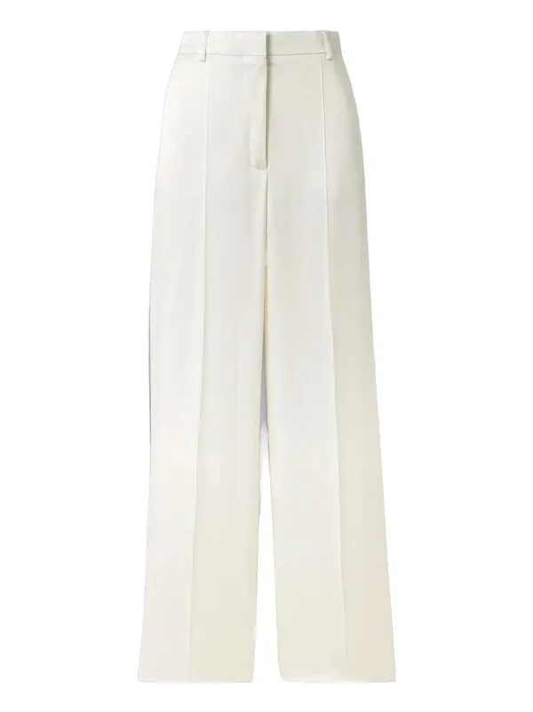 Stella McCartney Wide-leg Pleated Crepe Pants - Cream