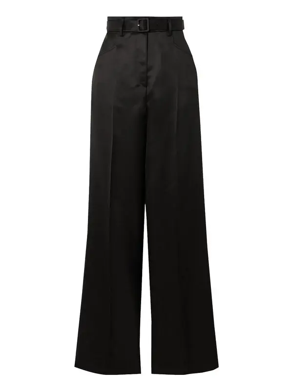 Gabriela Hearst Norman Belted Wool-blend Pants - Black