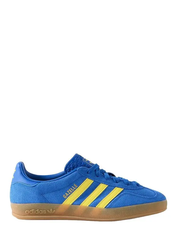 Adidas Gazelle Indoor Leather-trimmed Sneakers - Bright Blue