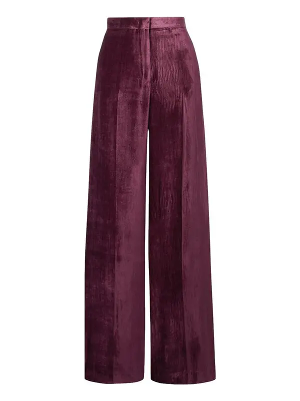Gabriela Hearst Boyne Velvet Wide-leg Pants - Grape
