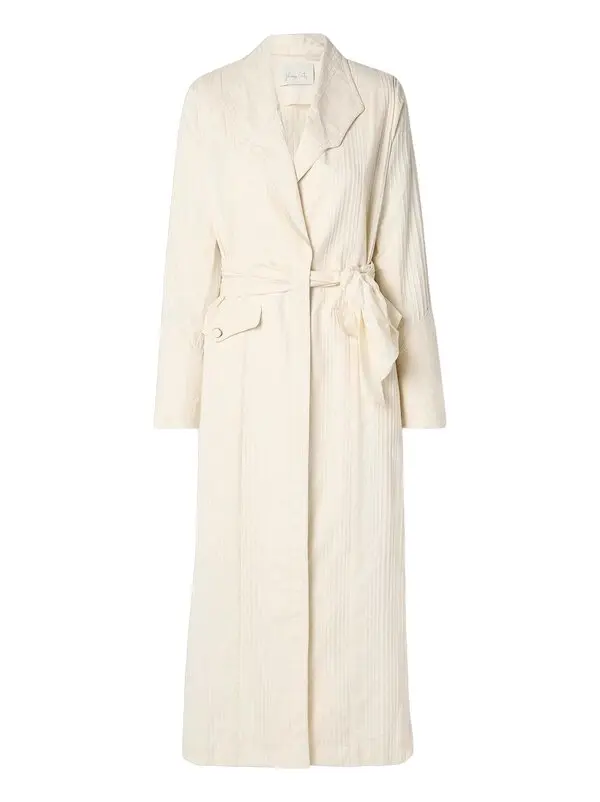 Johanna Ortiz Embroidered Cotton Trench Coat - Ivory