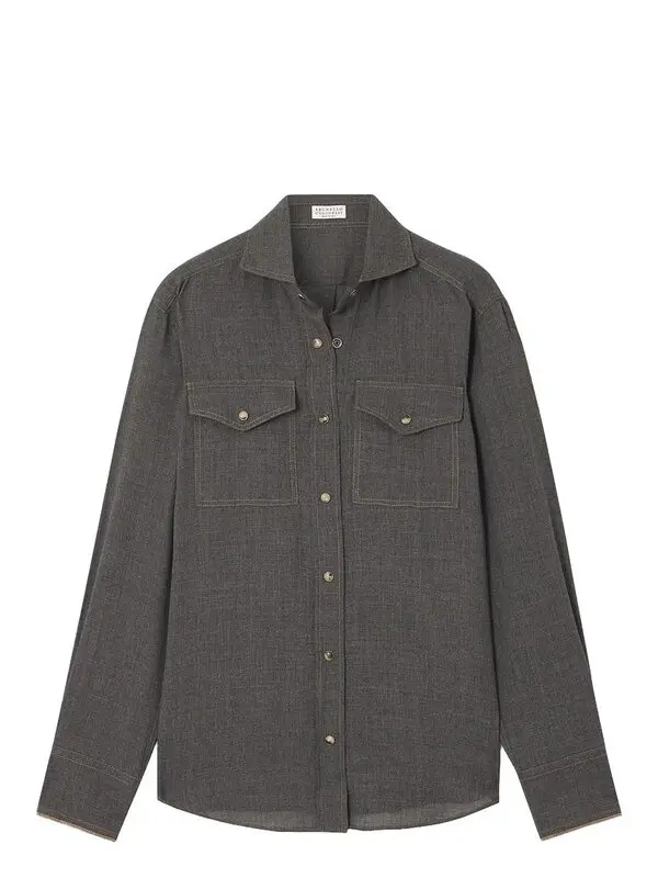 Brunello Cucinelli Wool Shirt - Anthracite