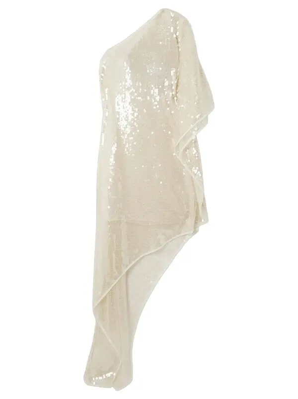 Stella McCartney One-shoulder Sequined Maxi Dress - Ivory