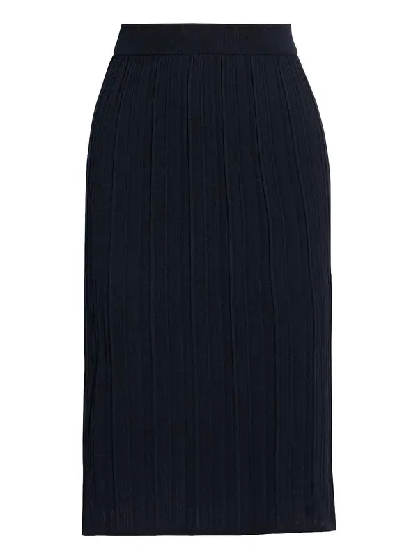 Thom Browne Ribbed Wool Skirt - Midnight Blue