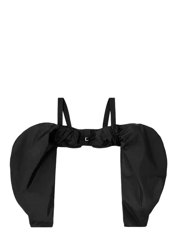 Jacquemus Cold-shoulder Stretch-taffeta Bustier Top - Black