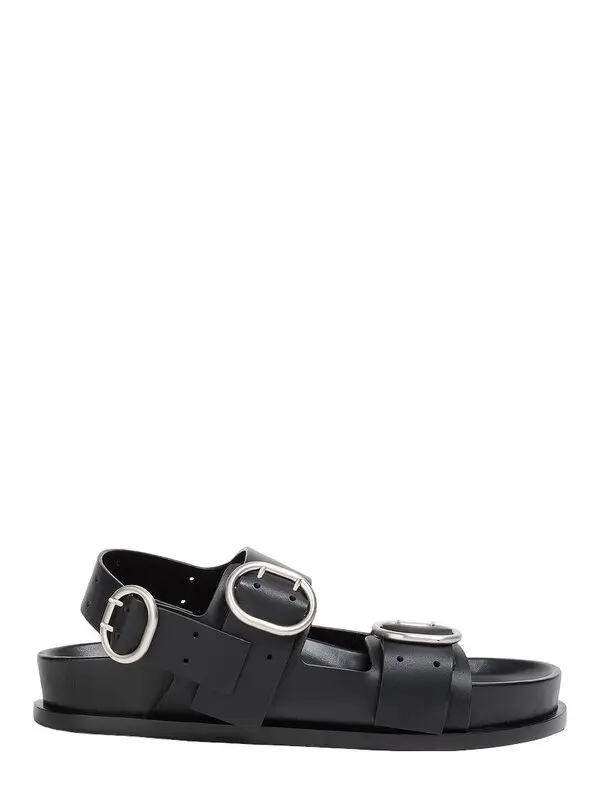 JIL SANDER Buckled Leather Sandals - Black