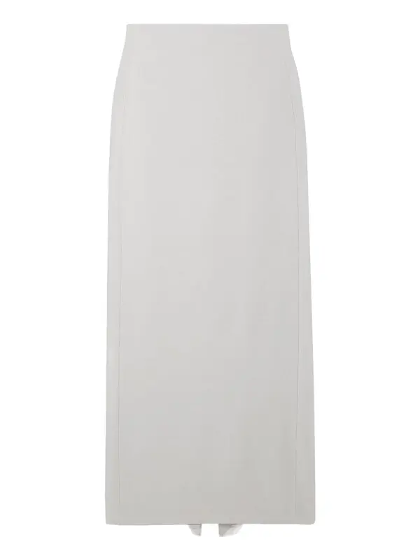 Wardrobe.NYC Grain De Poudre Wool Maxi Skirt - Light Gray