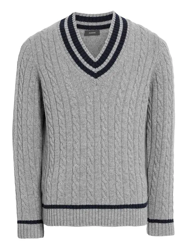 SLOWEAR Zanone Cable-knit Wool Sweater - Gray