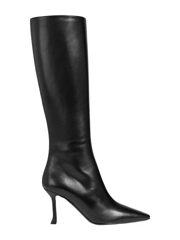 FERRAGAMO Saskia Leather Knee Boots - Black
