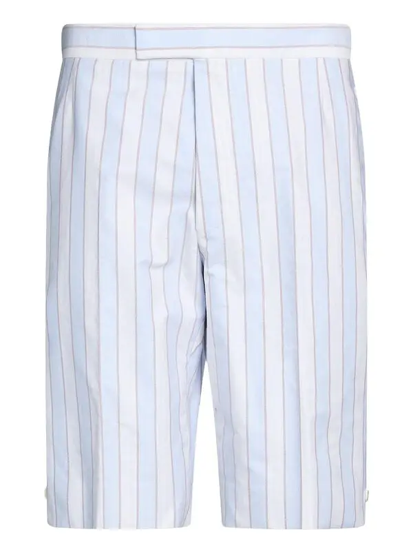 Thom Browne Striped Cotton-piqué Shorts - Sky Blue
