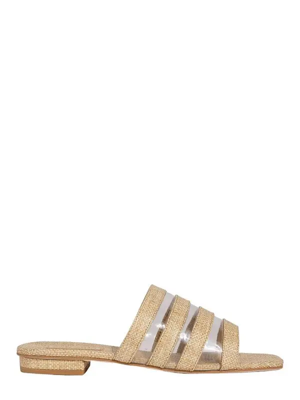 Cult Gaia Sarelle Raffia And Pvc Sandals - Beige