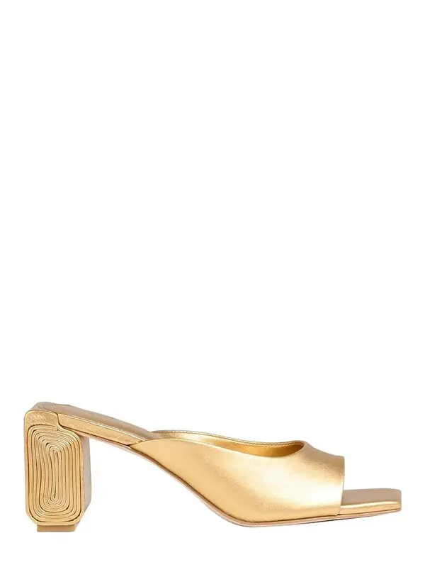 Cult Gaia Nala Metallic Leather Mules - Gold