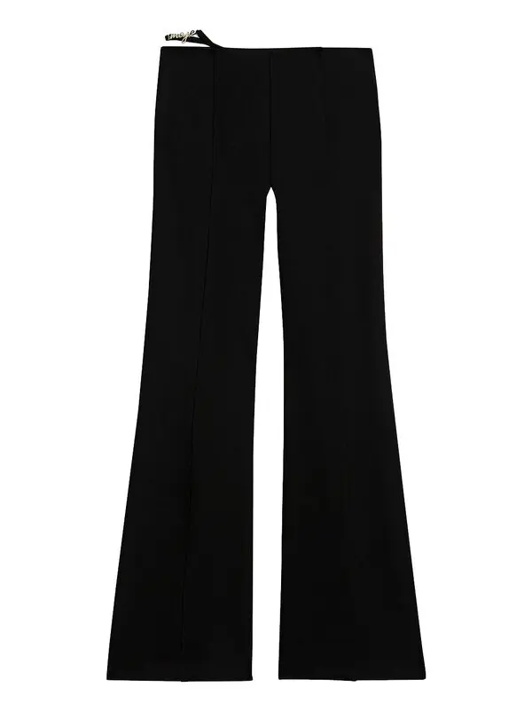 Maje Embellished Flared Twill Pants - Black
