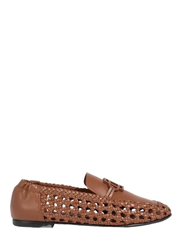 Simkhai Dion Embellished Leather Loafers - Light Brown