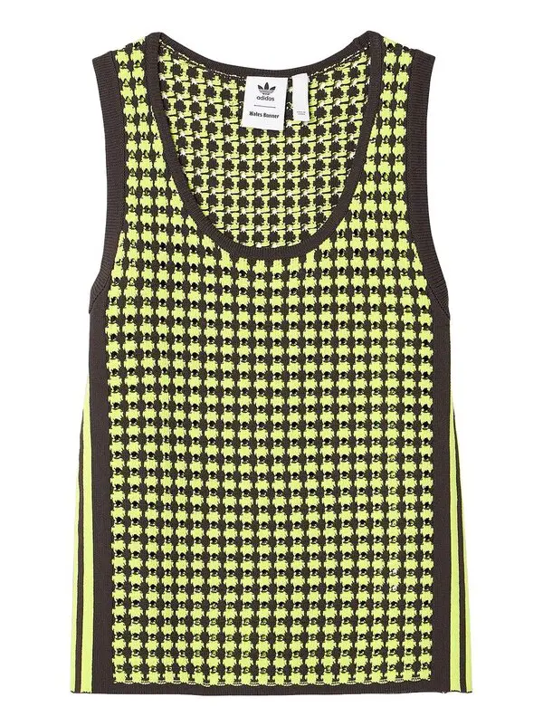 Adidas Striped Crochet Tank - Lime Green