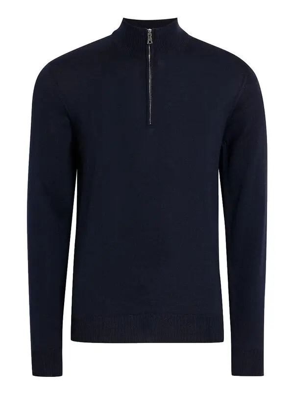 Orlebar Brown Neilson Merino Wool Half-zip Sweater - Navy