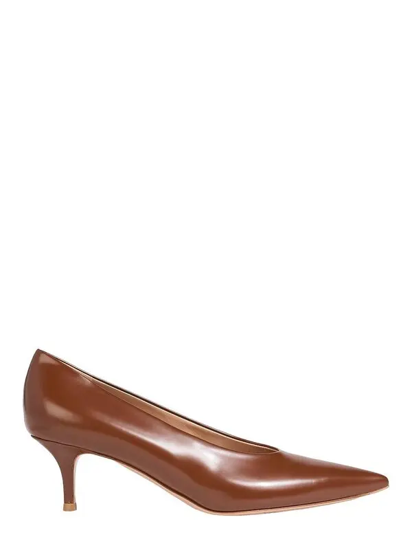 GIANVITO ROSSI Robbie 55 Leather Pumps - Brown