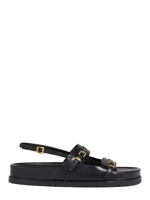 Simkhai Carey Leather Slingback Sandals - Black