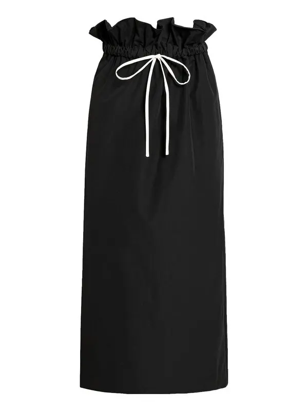 KIKA VARGAS Naomi Twill Midi Skirt - Black