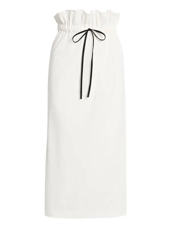 KIKA VARGAS Naomi Twill Midi Skirt - White