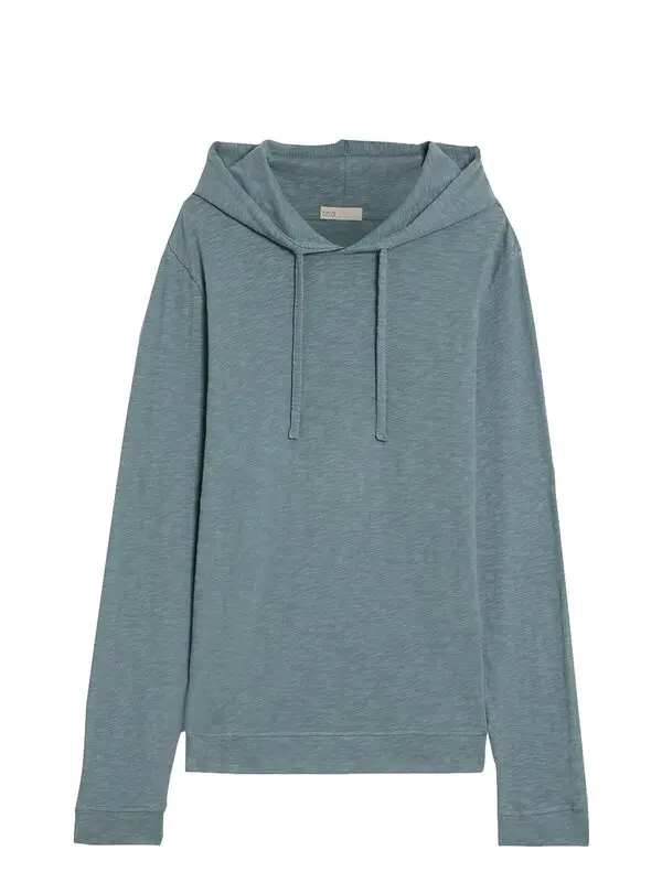 Onia Slub Cotton-jersey Hoodie - Slate Blue