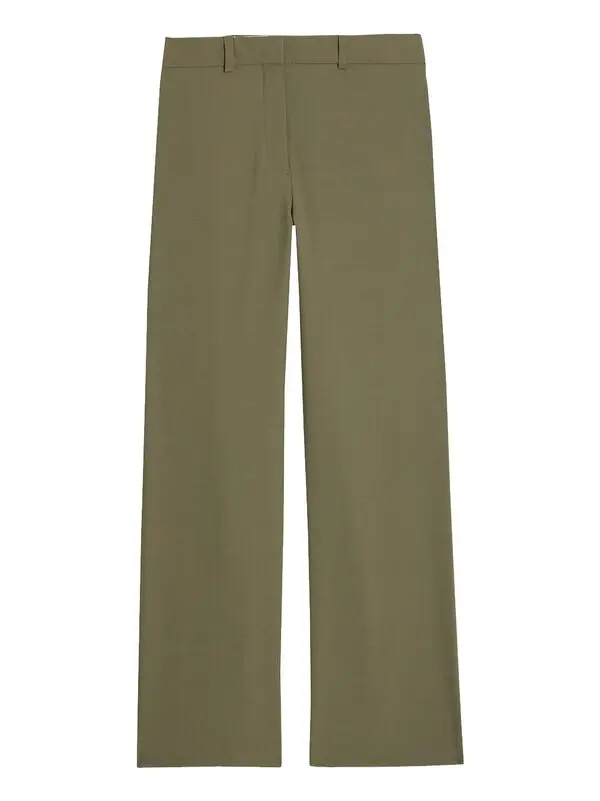Maje Crepe Wide-leg Pants - Army Green
