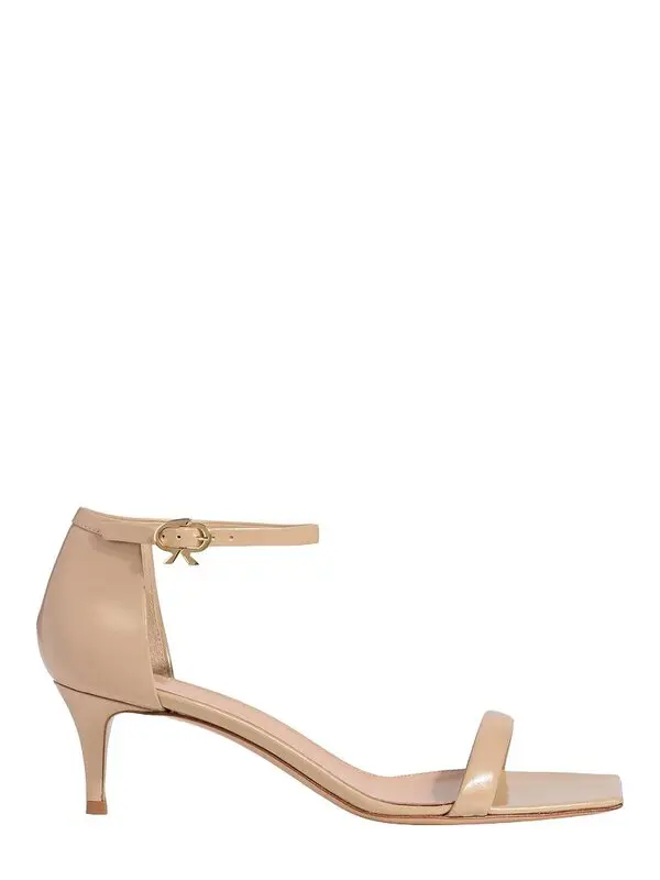 GIANVITO ROSSI Pat 55 Leather Sandals - Sand