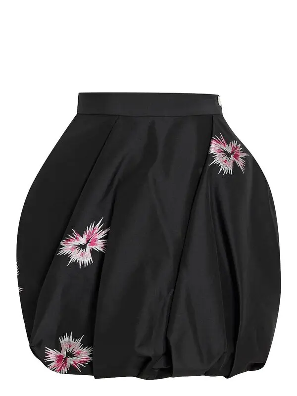 Emilio Pucci Embroidered Taffeta Mini Skirt - Black