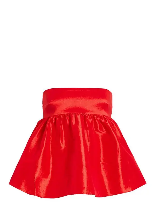KIKA VARGAS Ale Strapless Taffeta Top - Red