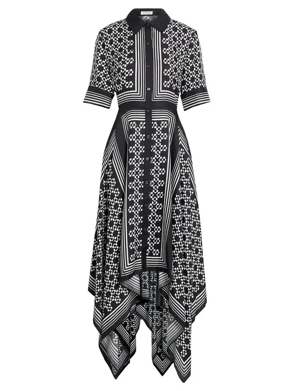 Simkhai Abrielle Printed Maxi Shirtdress - Black