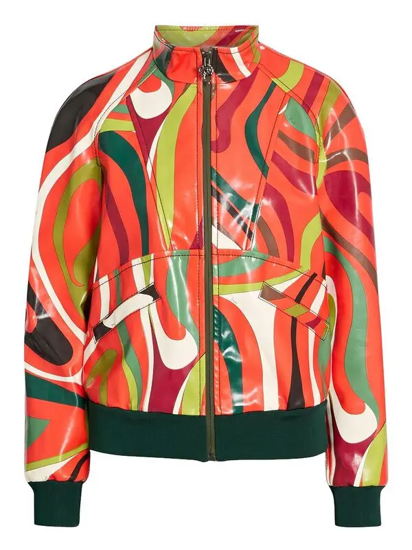 Emilio Pucci Printed Bomber Jacket - Bright Orange