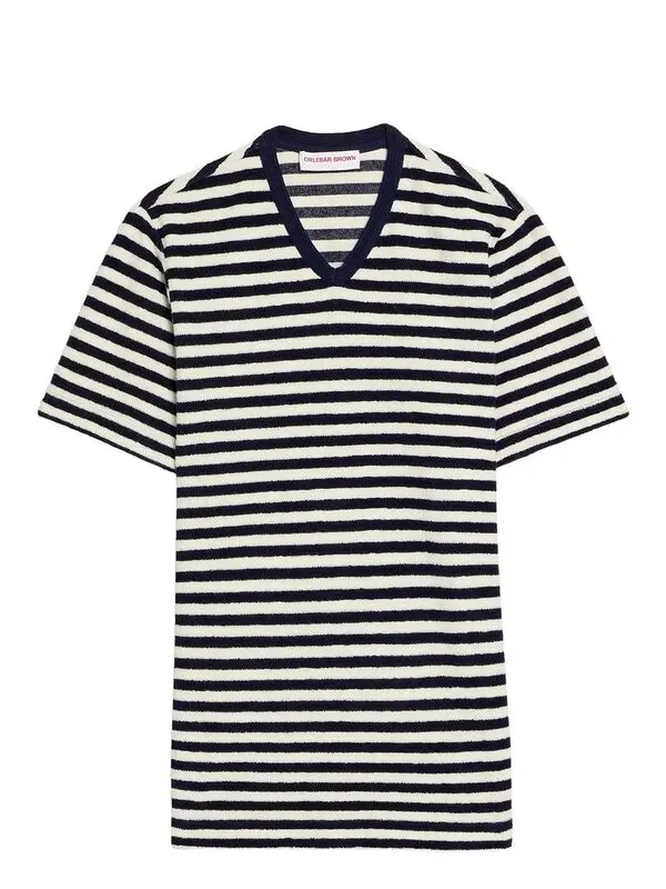 Orlebar Brown Nicolas Striped Cottonterry Tshirt - Black