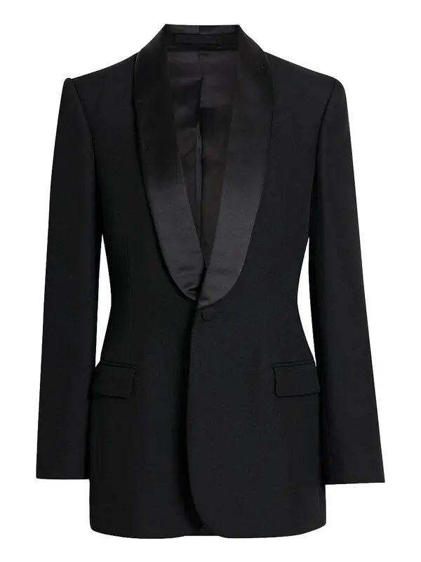 Wardrobe.NYC Satin-trimmed Tuxedo Jacket - Black