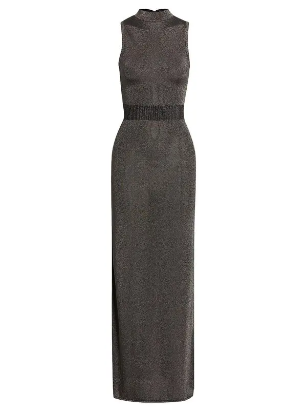 Emilio Pucci Metallic Stretch-knit Maxi Dress - Gunmetal