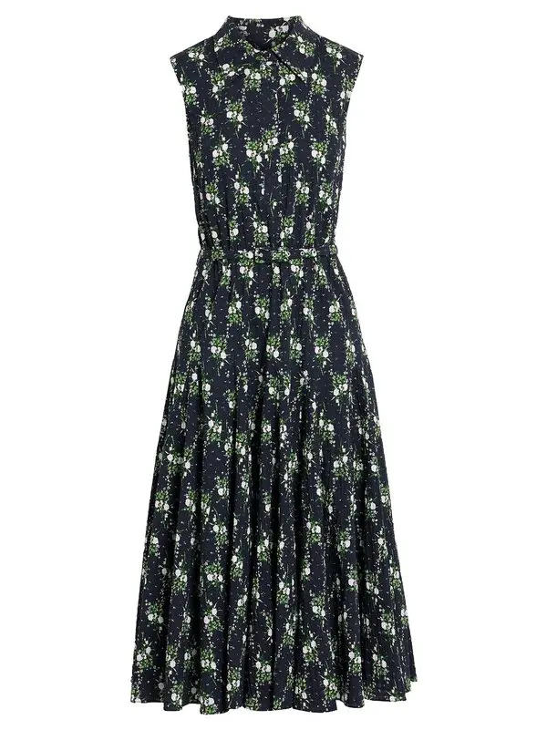 EMILIA WICKSTEAD Aurora Floral-print Fil Coupé Midi Dress - Navy