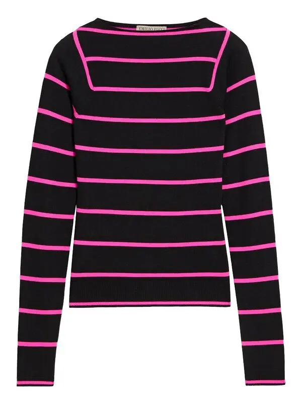 Emilio Pucci Striped Wool Top - Black