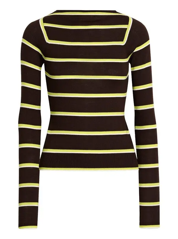Emilio Pucci Striped Wool Top - Chocolate