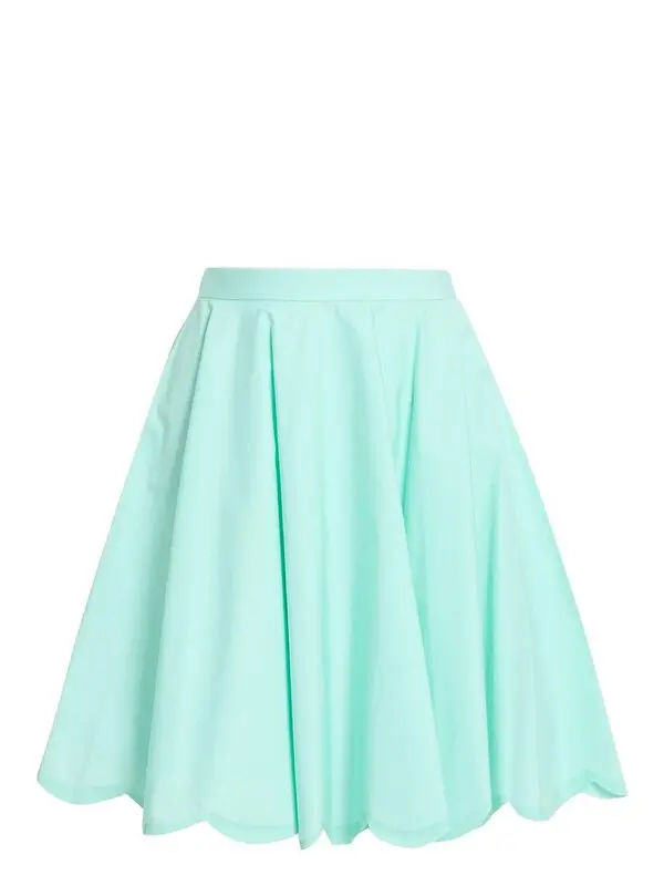 Emilio Pucci Scalloped Cotton-poplin Mini Skirt - Mint
