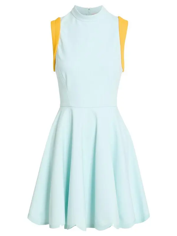 Emilio Pucci Scalloped Cady Mini Dress - Sky Blue