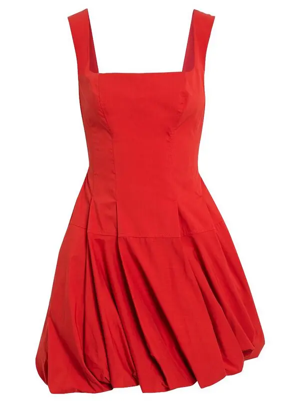 Simkhai Junu Cotton-blend Poplin Mini Dress - Crimson