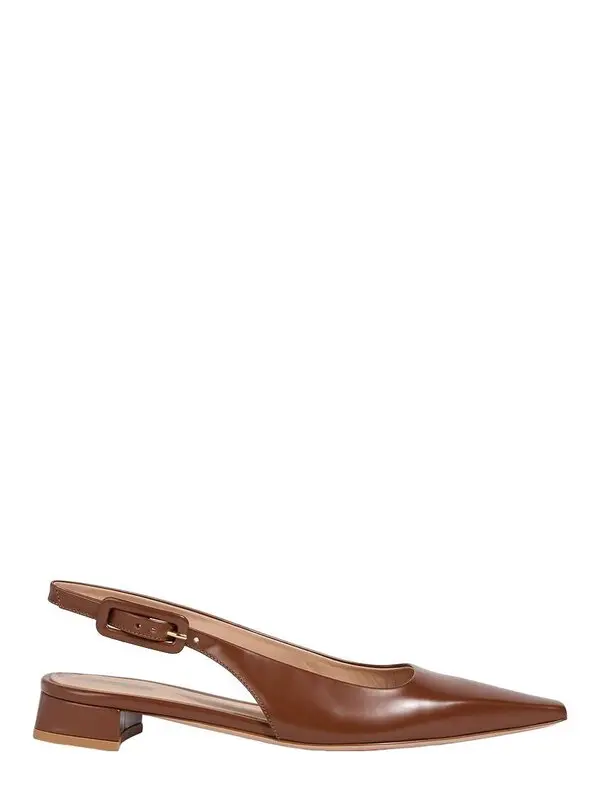 GIANVITO ROSSI Lindsay 20 Leather Slingback Flats - Brown