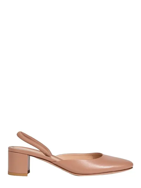 GIANVITO ROSSI Tivoli Leather Slingback Pumps - Neutral