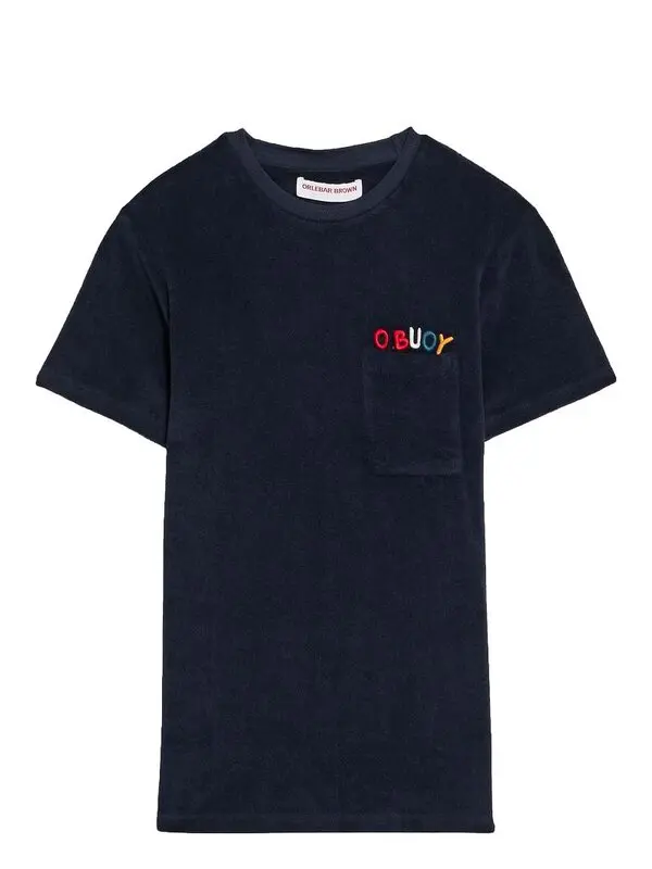 Orlebar Brown Embroidered Cottonterry Tshirt - Navy
