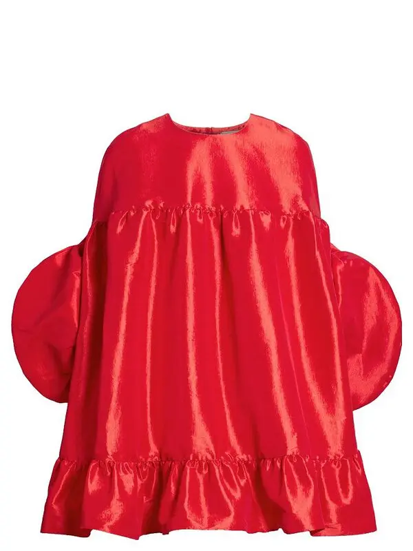 KIKA VARGAS Gina Gathered Taffeta Mini Dress - Red