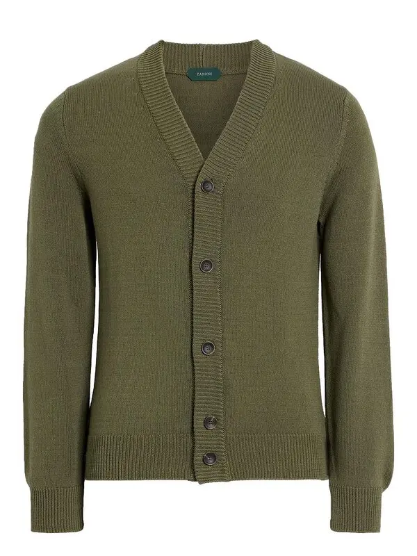 SLOWEAR Zanone Cotton Cardigan - Army Green