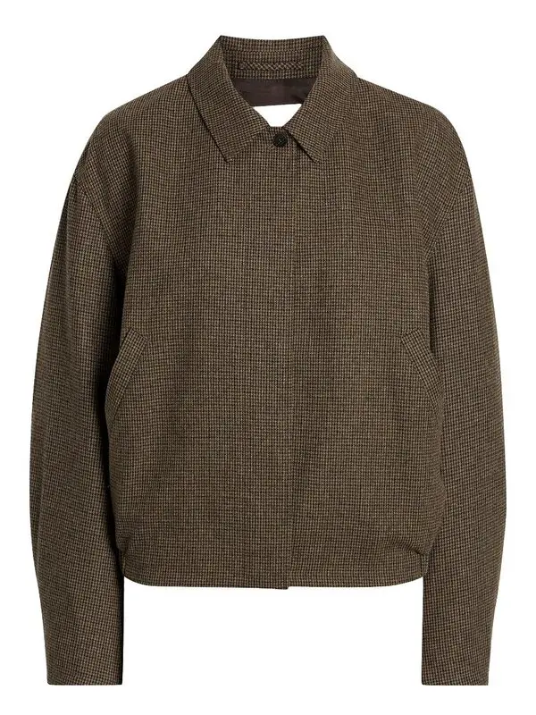 LE17SEPTEMBRE Houndstooth Wool-blend Jacket - Brown