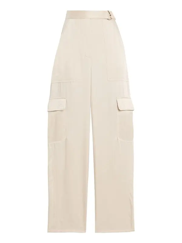Simkhai Carolina Satin Cargo Pants - Beige
