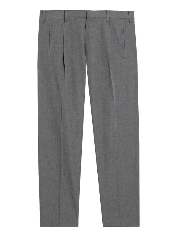 SLOWEAR Incotex Pleated Cotton And Wool-blend Trousers - Gray