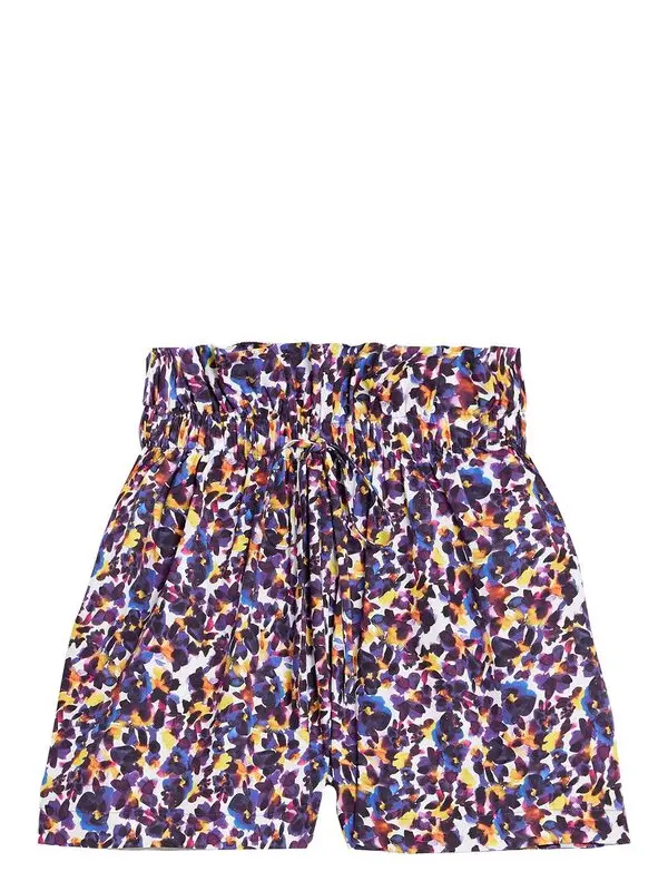 KIKA VARGAS Umma Floral-print Cotton-poplin Shorts - Purple
