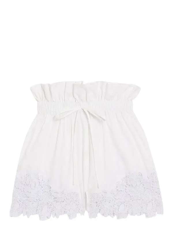 KIKA VARGAS Umma Floral-print Cotton-poplin Shorts - White